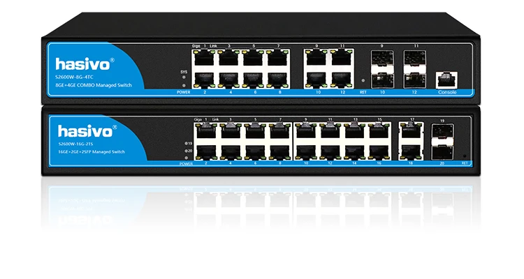 8 16 Port Managed Ethernet Switch with 4 Gigabit COMBO
