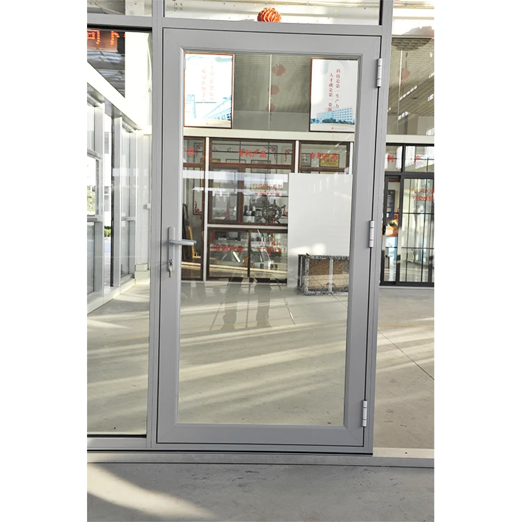 Single Leaf Design Specification Tempered Glass Aluminium Swing Flush ...