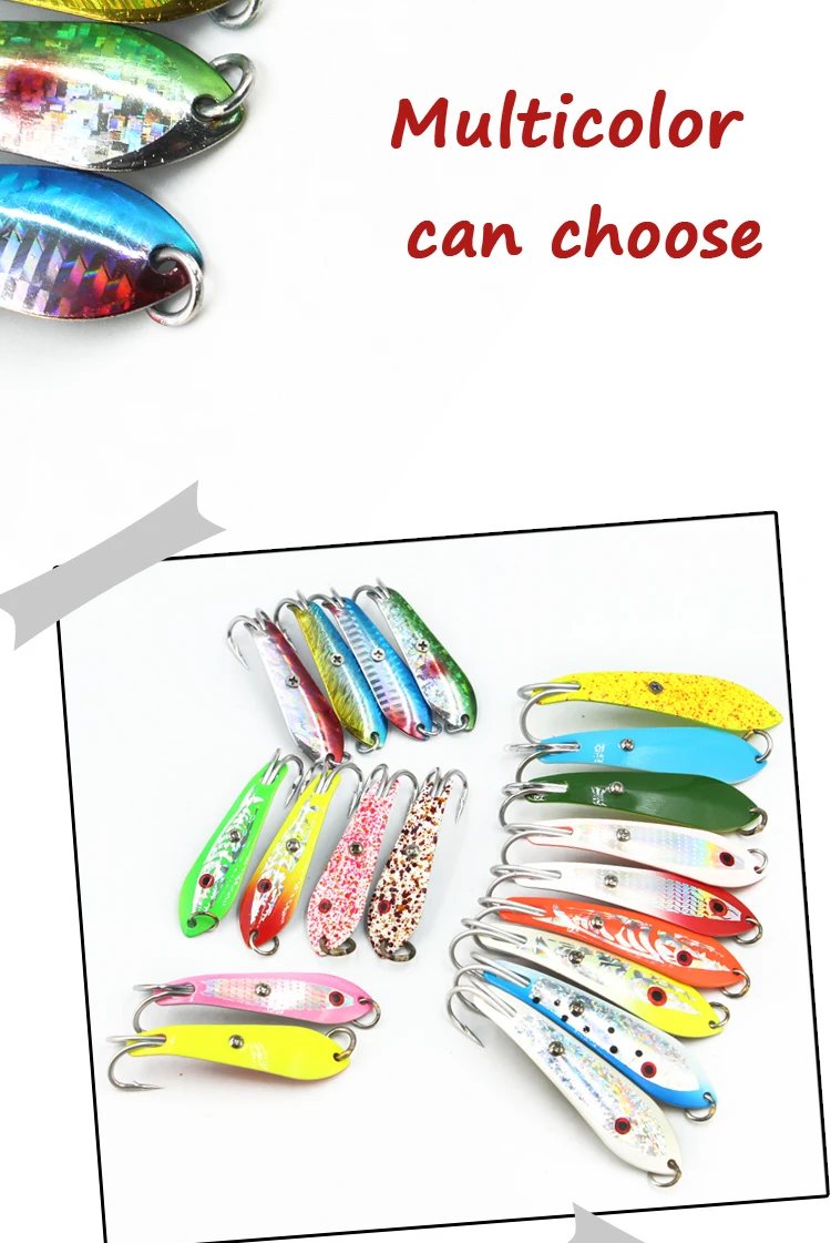3" 7.5cm Fishing Spoon Lure Spoon Lure Hard Baits Double Hook Pesca ...