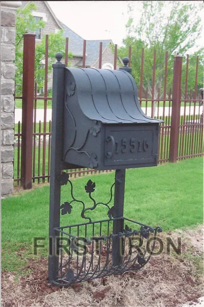 Eco-friendly Free Standing Wrought Iron Post Mailboxes