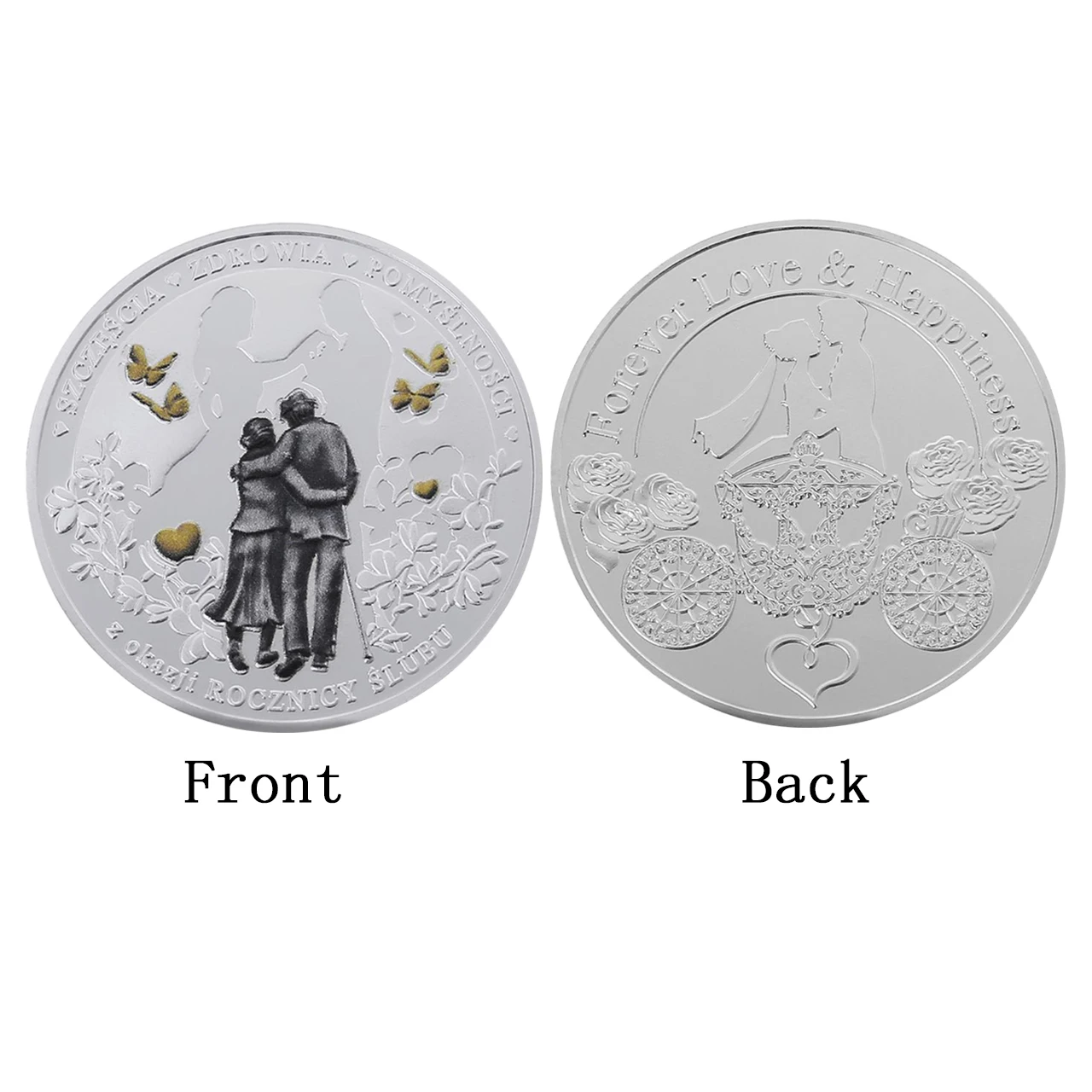 Marriage Plated Colored Commemorative Coins Collection Wedding Coins ...