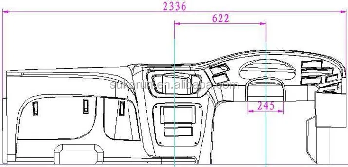 Kinglong Bus Dashboard - Right Hand Drive (RHD) FRP+ABS/PVC+PU