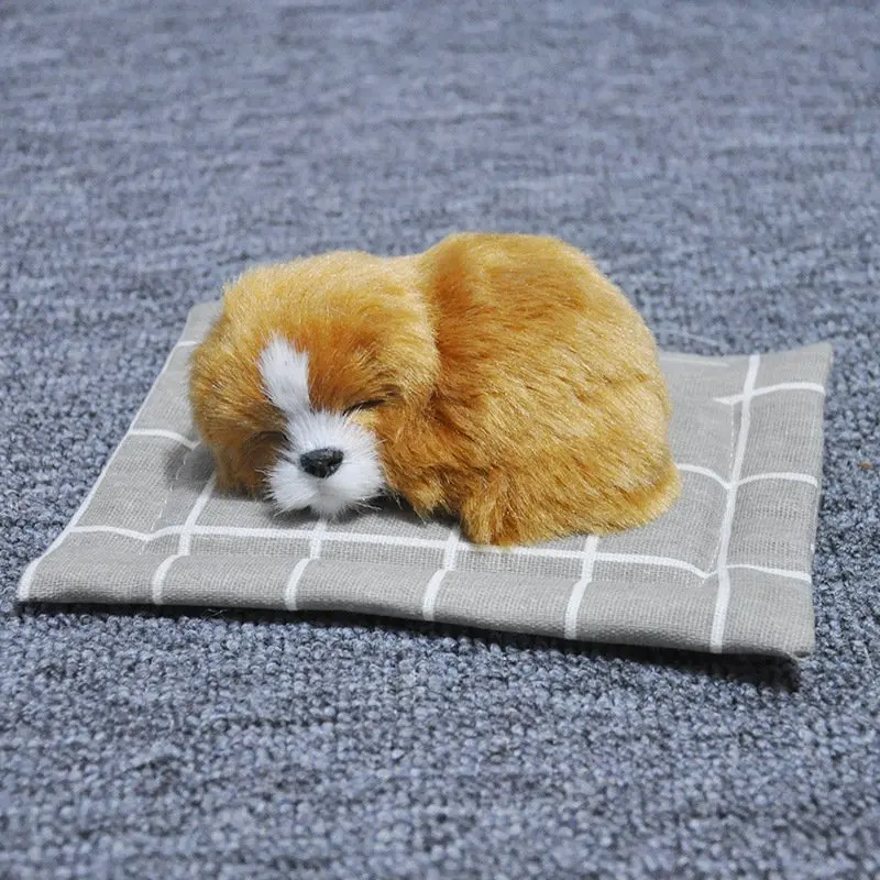 Cute Sleeping Dog Toy Creative Pressing Bark Puppy Vivid Small Plush ...