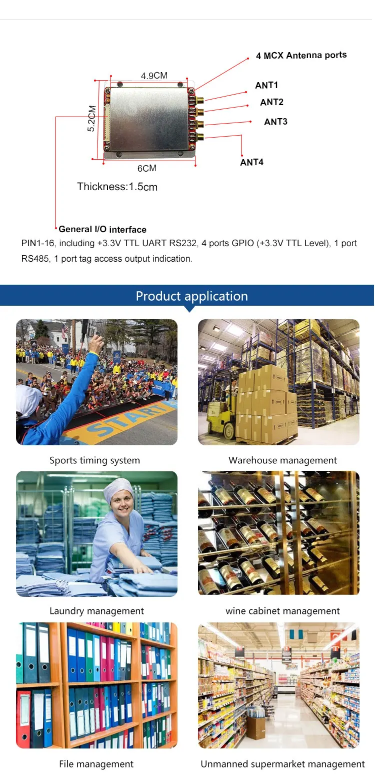 4 GPIO Rs232 Micro Raspberry Pi with Gprs Wifi Ttl 860 960 Mhz Uhf Rfid ...