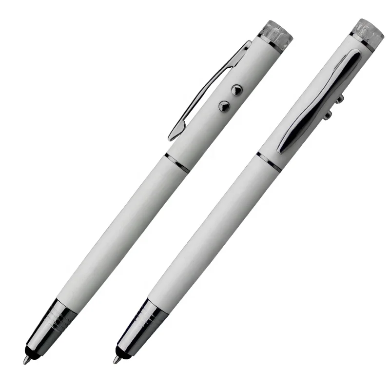 Function 3 In 1 Ball Point Pen Laser Light Custom Logo Metal Stylus Led ...
