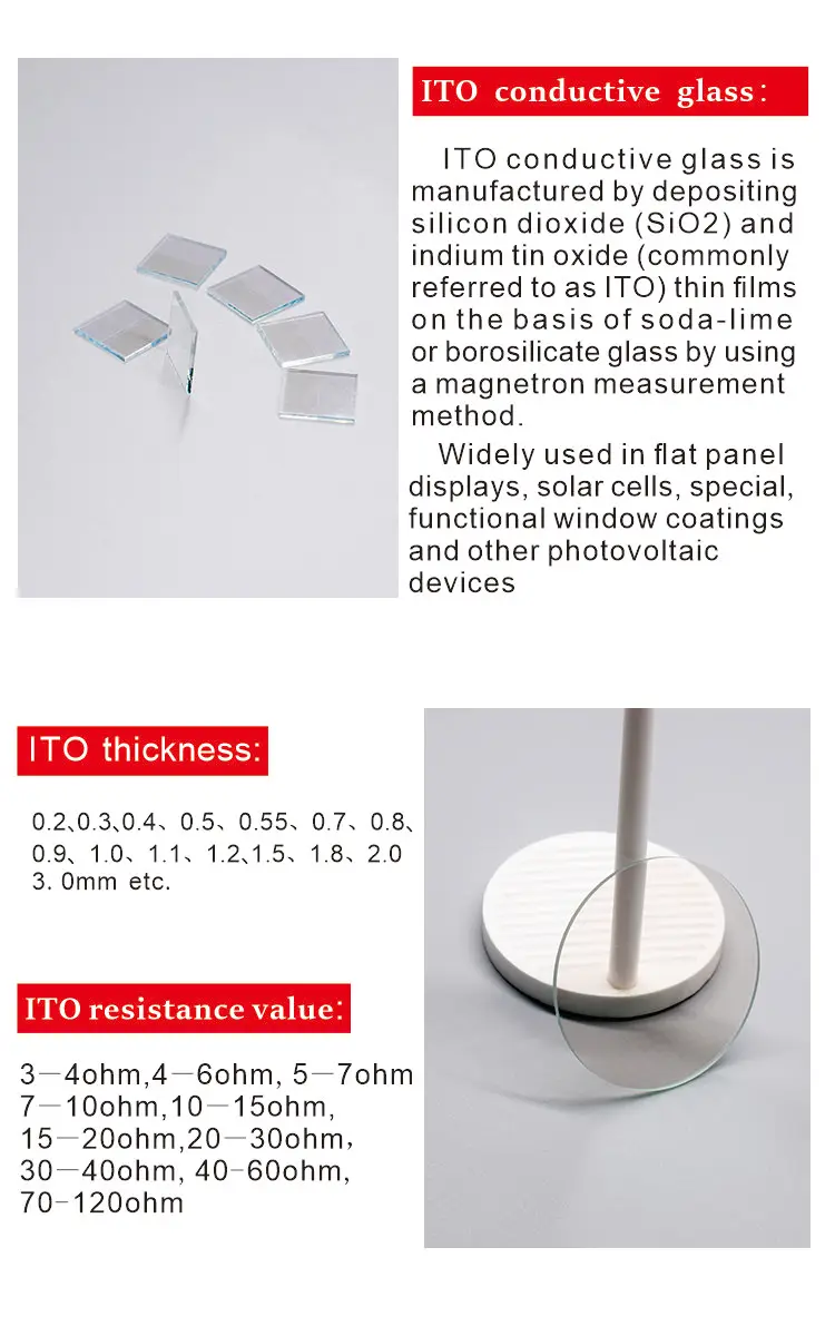 Ito Fto Conductive Coated Etched Glass 8ohm 0.7mm 0.5mm 1.1mm 0.3mm 2 ...