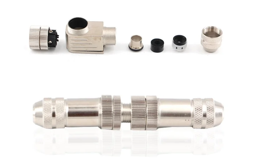 M12 Screw Clamp Terminal Shielding - 12 Mbps Iris Spring Connection