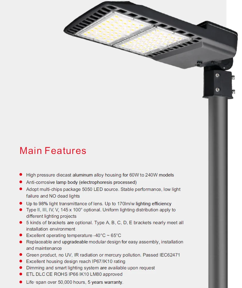 24V 48V DC IP66 LED Solar Street Lights - Efficient & Durable