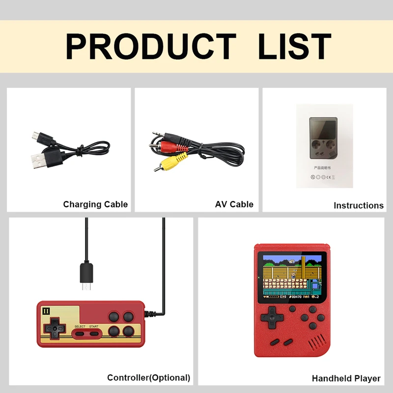 Retro Classic FC 8bit 400 in 1 Video Games - Handheld Fun