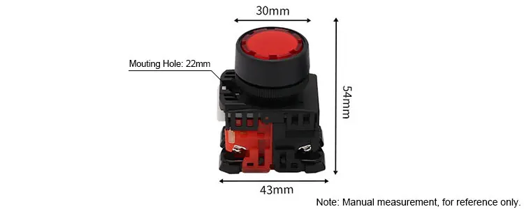 AR22FOL-E4 22mm Push Button Switch - Illuminated 24v Red Green