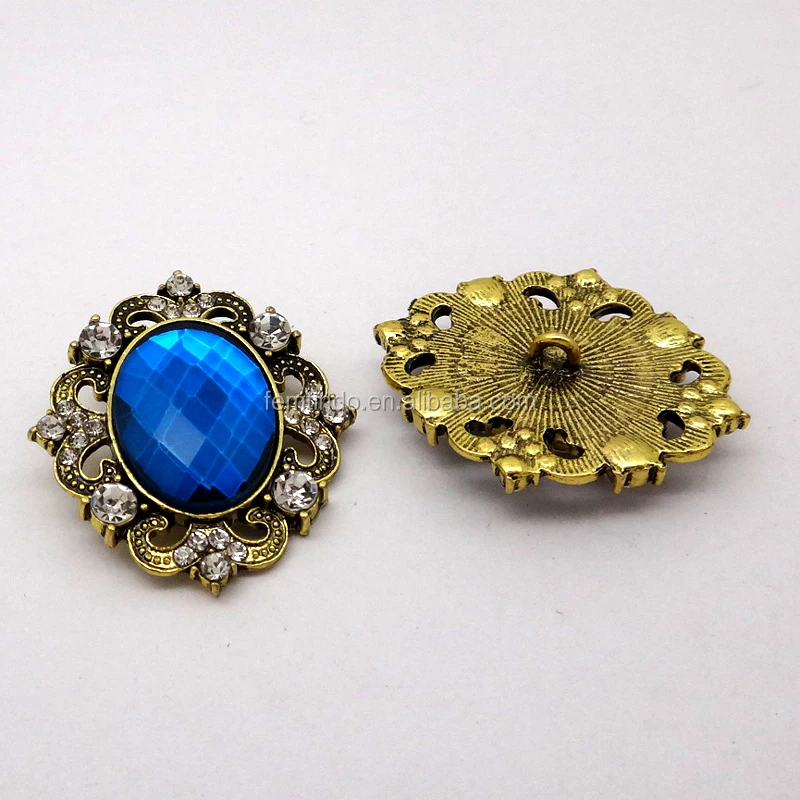 Botones Vintage De Cristal Ovalados Para Diamantes De Imitación,Vástago ...