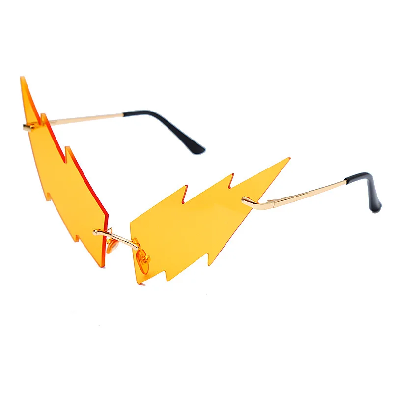 7102 New Arrival Unique Custom Flash Glasses Rimless Lightning Shaped ...