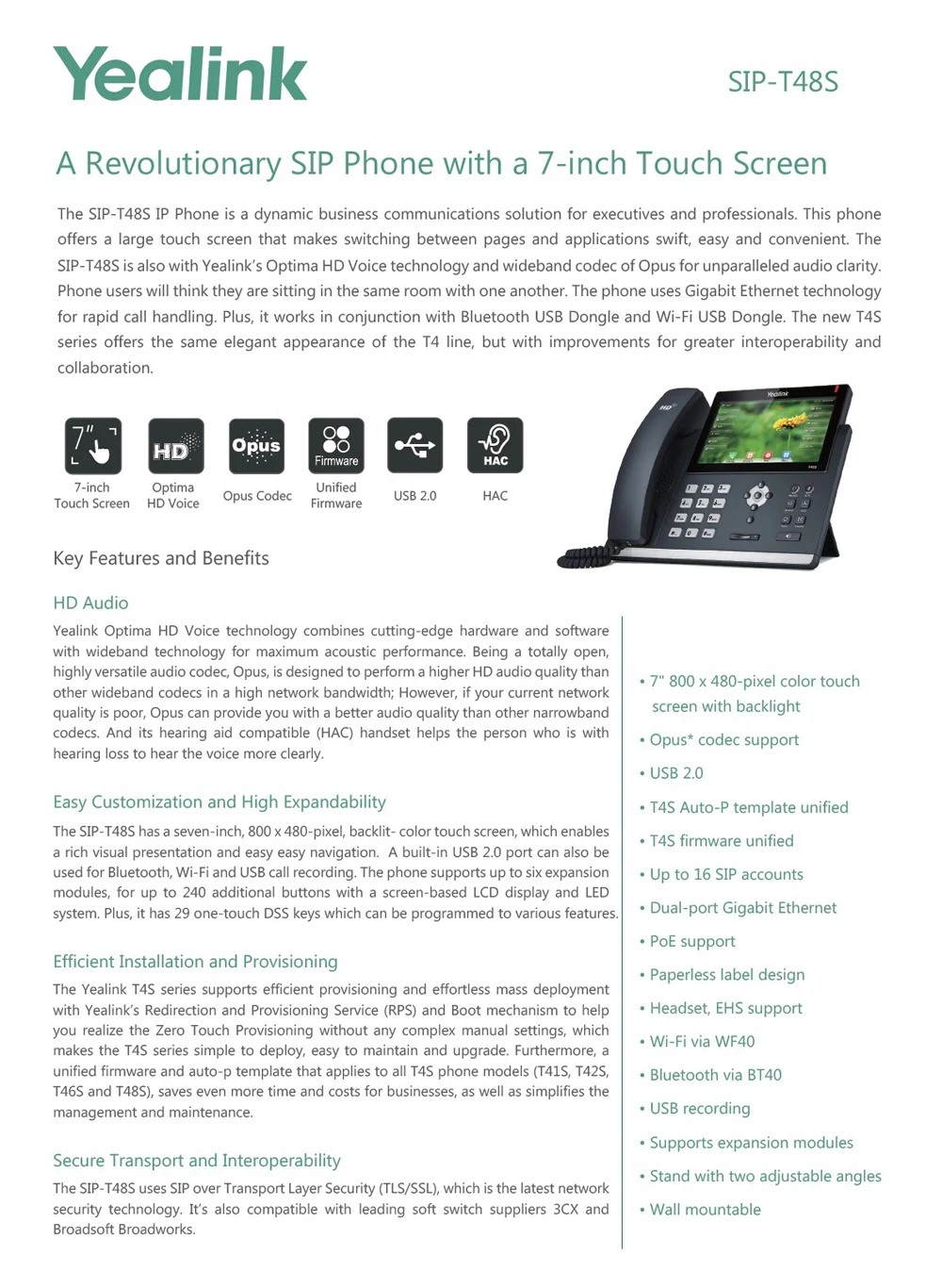 SIP-T48U IP Phone - Reliable Voip Communication Solutions
