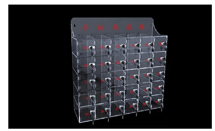 Transparent Acrylic Mobile Phone Locker - Secure Storage