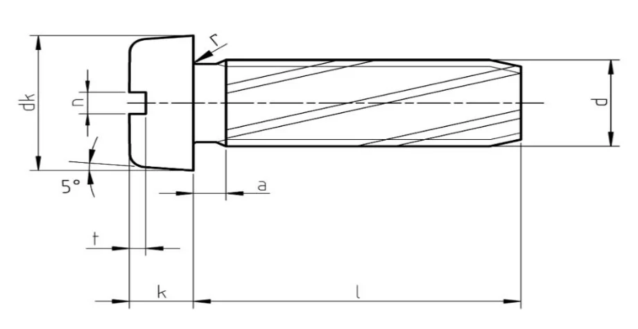 Din7513 Slotted Thread Cutting Metal Screw Steel Zinc Plated - Buy Din ...