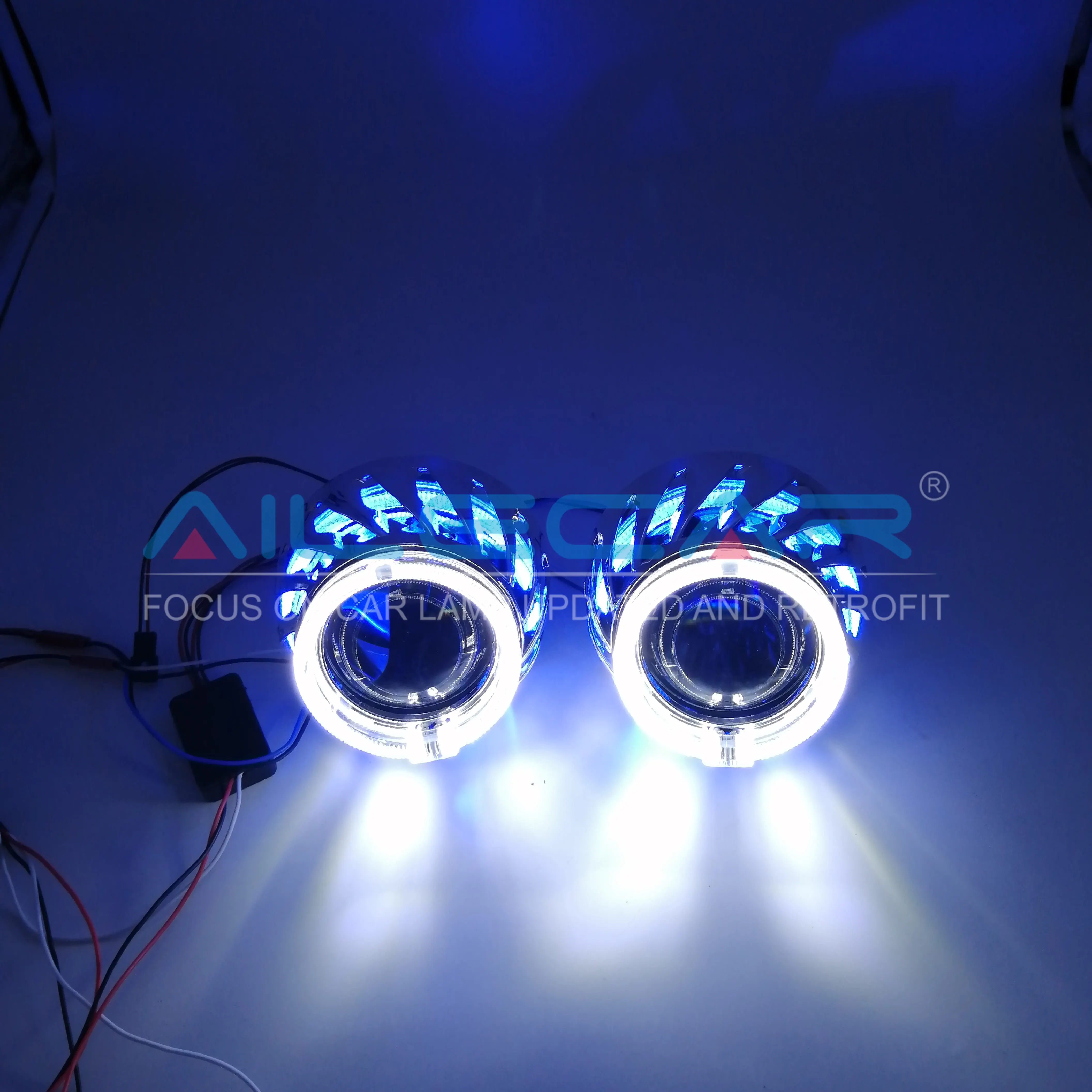 2.5 Inch Mini 7.1 H1 Double Angel Eye Bi-xenon Projector Len - Buy H1 ...