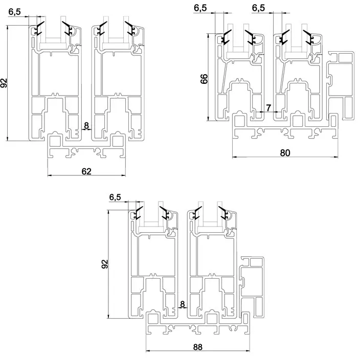 CE Certified UPVC Windows Plastic PVC Hollow Profile Made in China
