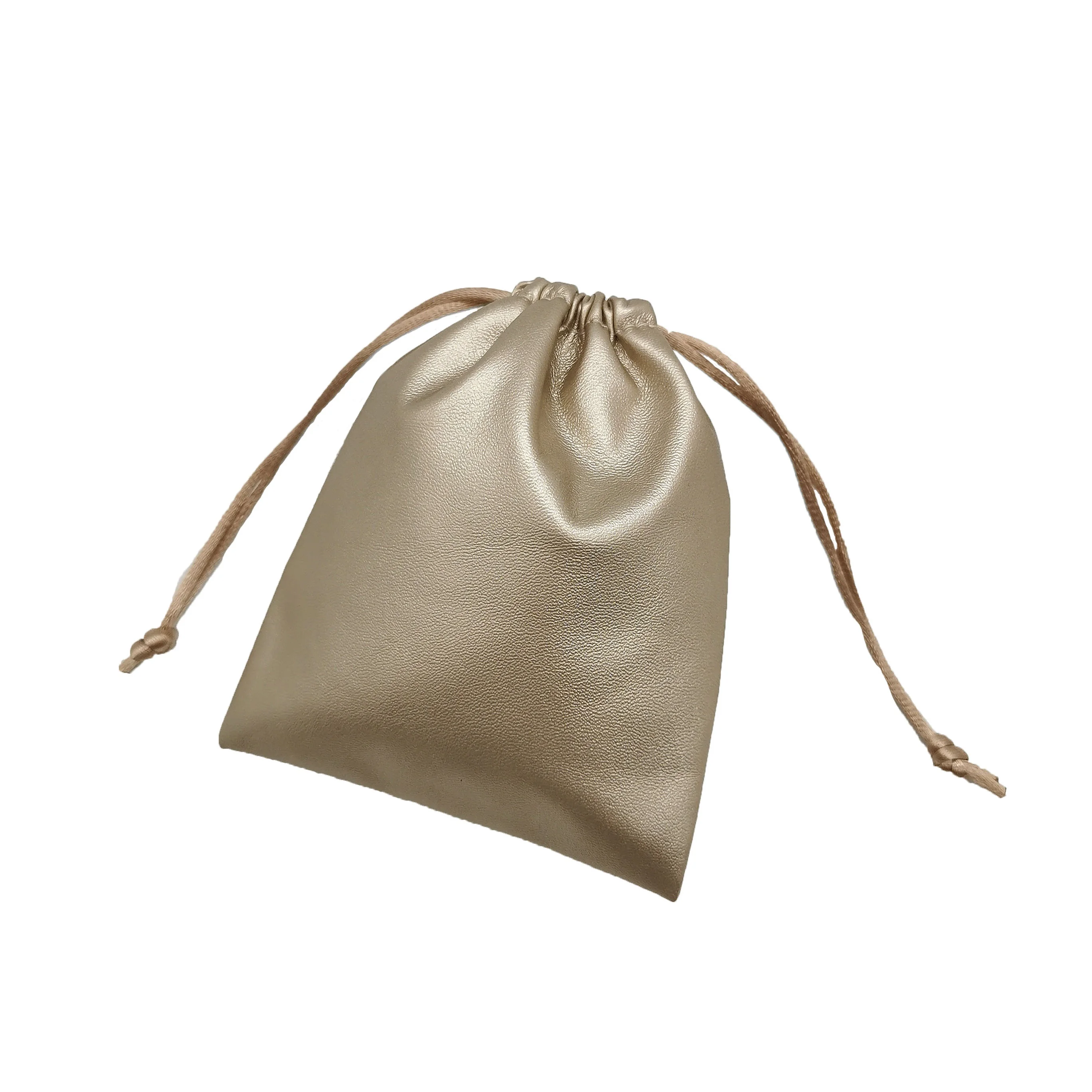 Luxury Golden Pu Leather Jewelry Pouches Jewelry Packaging Pouch For ...