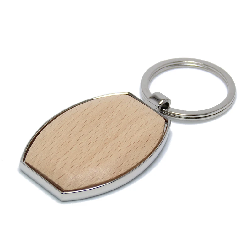 Minimalism Plain Wooden Keyring Keychain Gifts Charms DIY