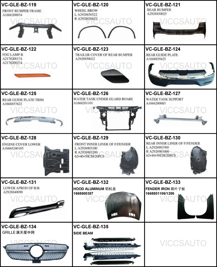 Oem A2928855822 A2928850400 For Benz Gle 2015'-2019' Auto Car Front ...