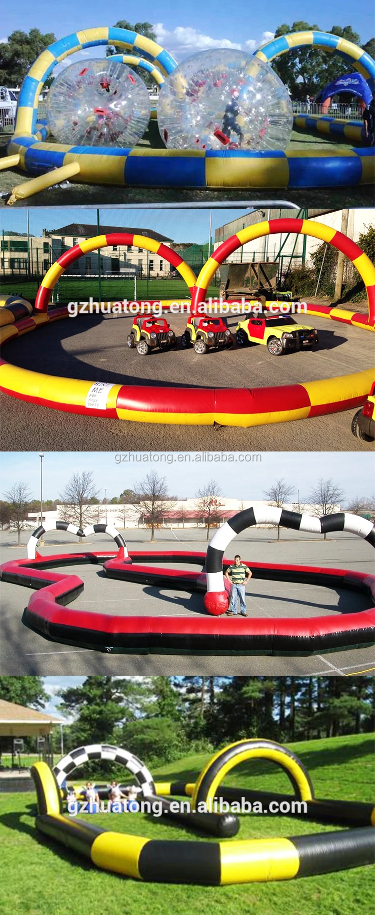 Wholesale Inflatable Wrecking Jumping air Track / Inflatable Zorb Race ...