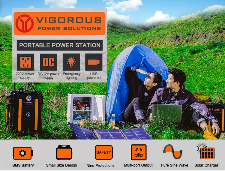 2kwh Portable Power Station Solar Ready Battery Generator Pure Sine ...