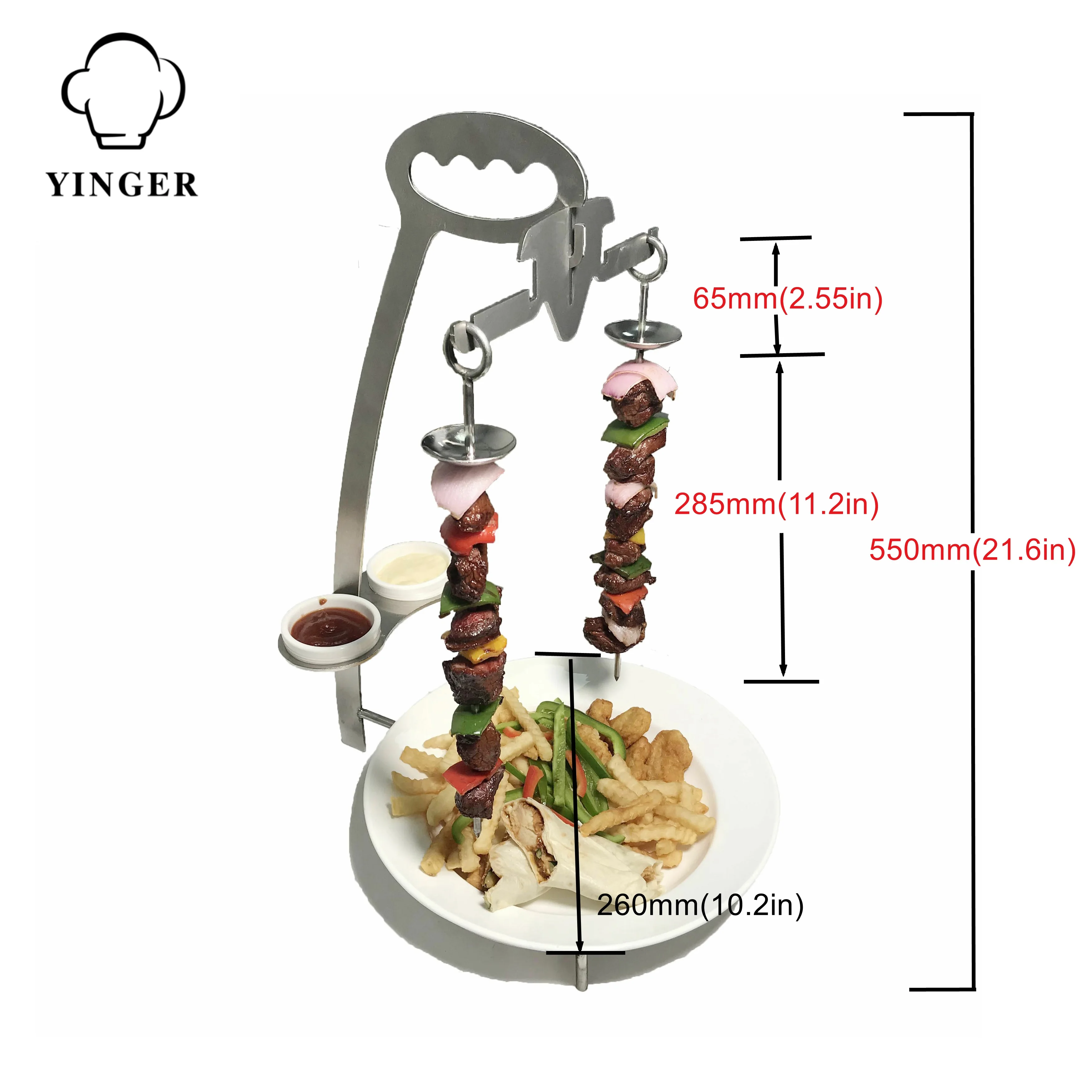 Stainless Steel Kebab Stand - Ideal BBQ Accessories Tool Set