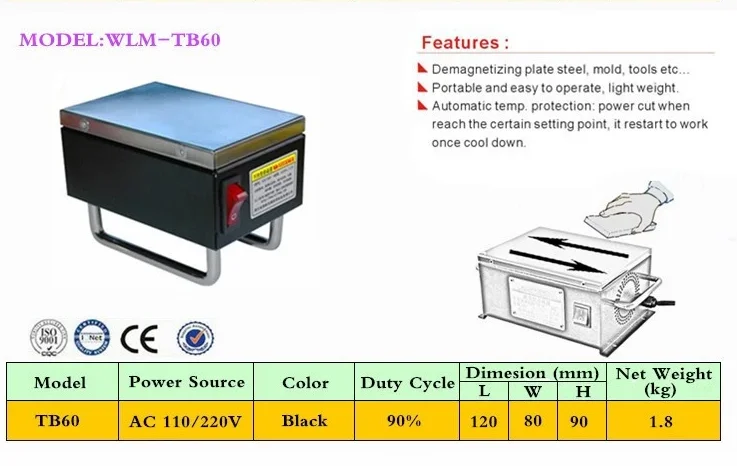 TB60 Handheld Portable Demagnetizer - Efficient & Reliable