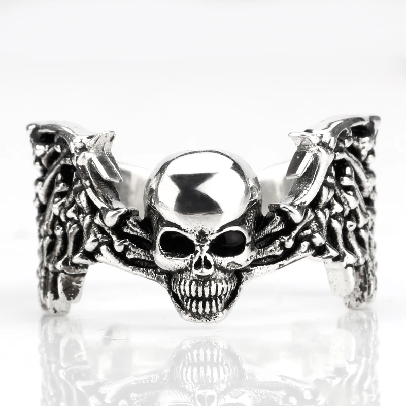 925 Sterling Silver Skull Ring - Punk Style Fashion Jewelry