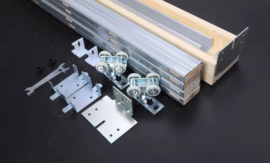 Black Sliding Door Guide Profile Wall Mounted Barn Door Bottom Floor ...