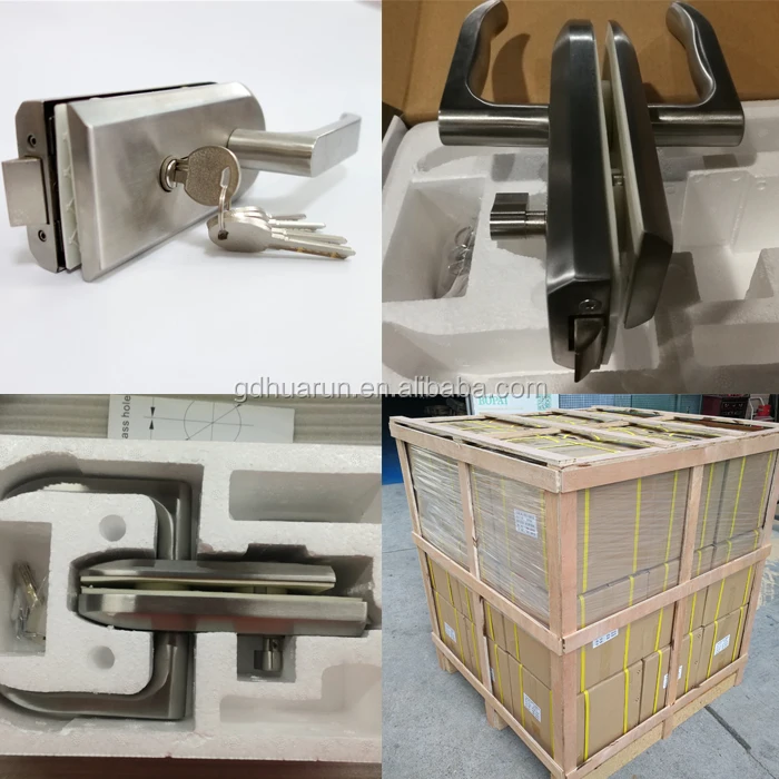Frameless Glass Door Bottom Patch Fitting Lock in SUS304