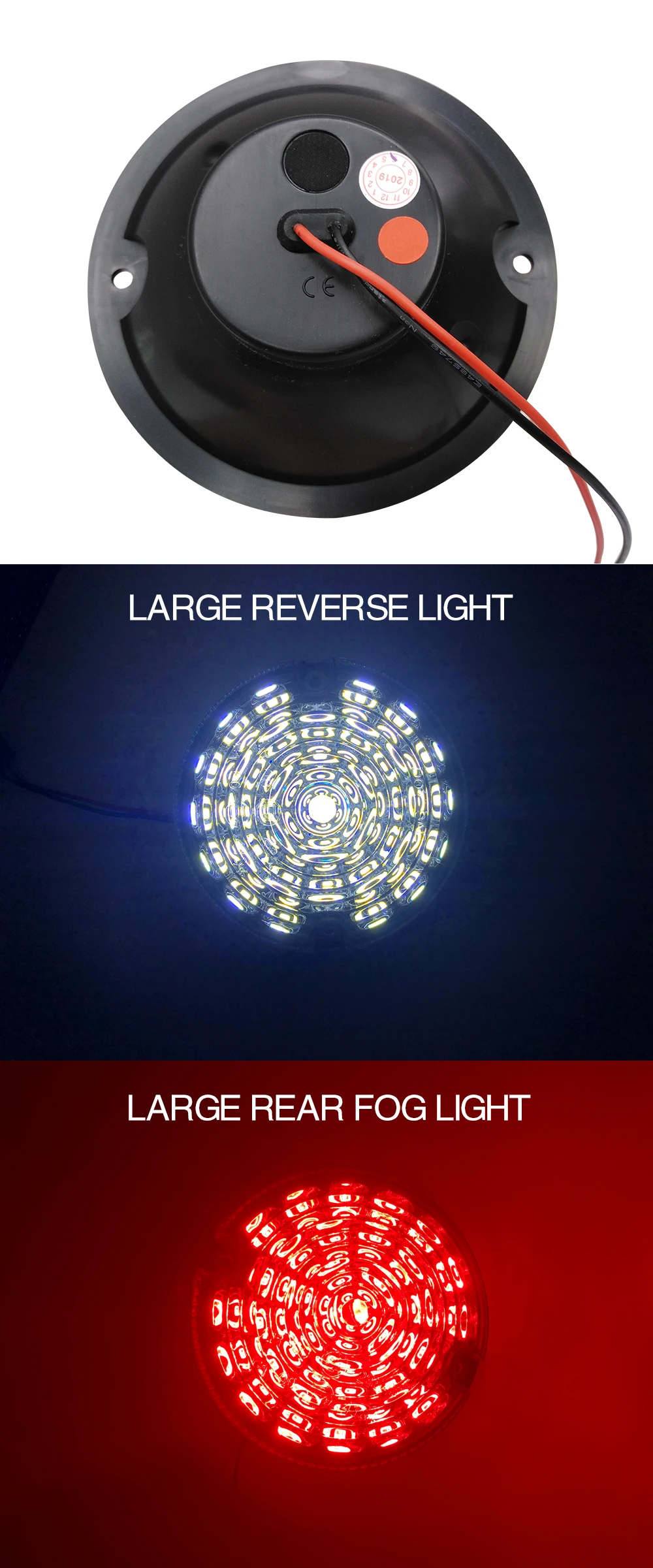 2pcs Clear Rear Fog Lamp Reversing Light 95mm Led Upgrade Kit For Land ...