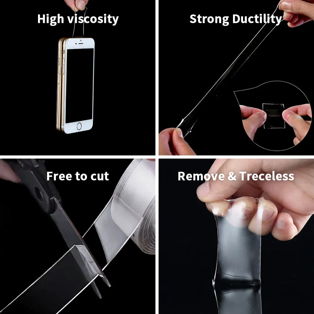 Miracle Pu Gel Nano Tape Reusable Convenient Stationery Tape ...