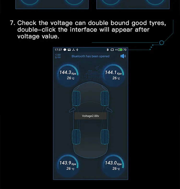 Universal Tpms With External Sensor For Car Bluetooth Tire Pressure ...