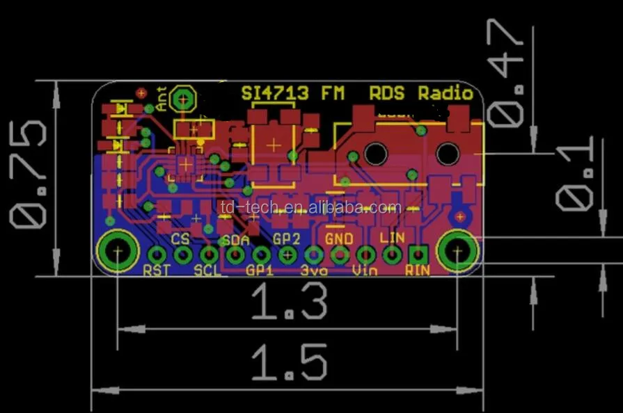 Taidacent I2C Digital Wireless Microphone Surveillance Si4713 FM Stereo ...