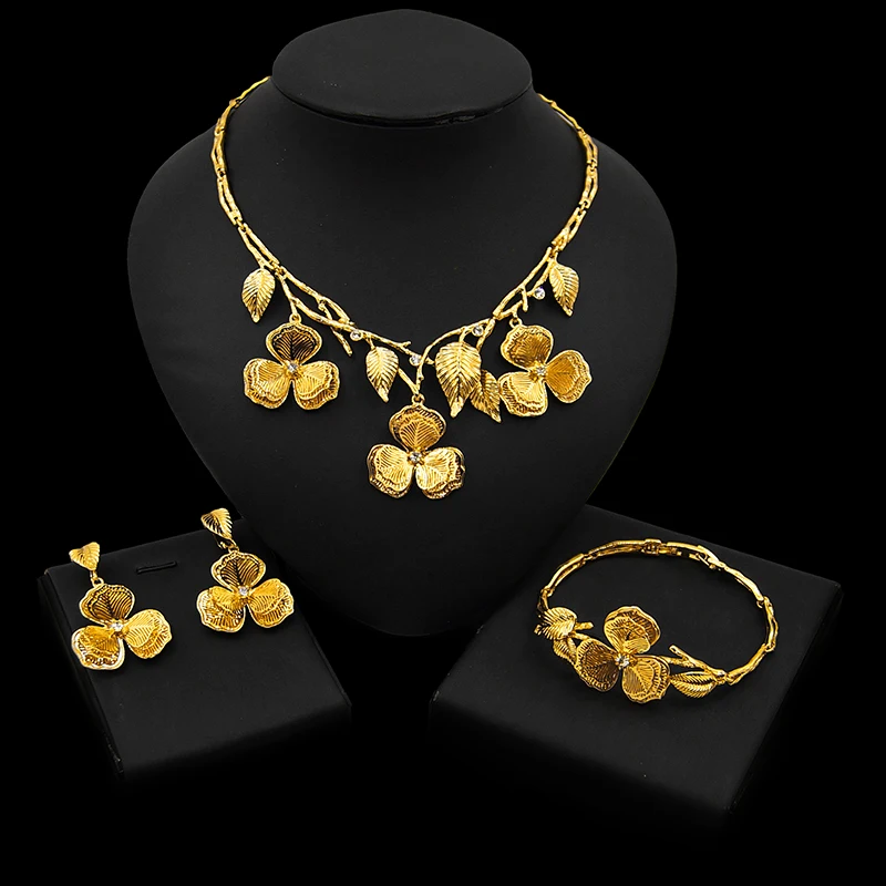 24k Gold Plated Expensive Jewelry Set Brazil Gold Big Jewelry Set ...