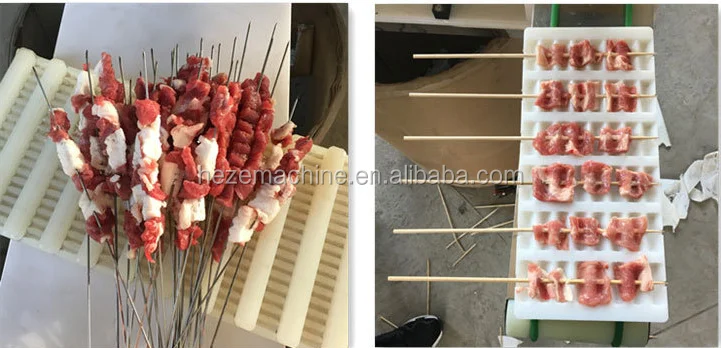Souvlaki Skewer Machine|satay Meat Skewer Wearing Machine| Chicken ...