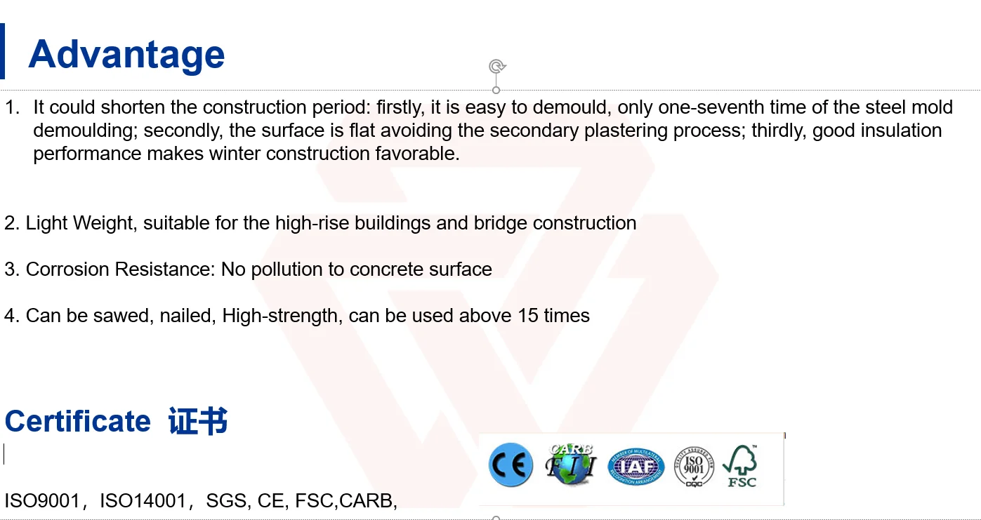 Film-covered Circular Column Shuttering Formwork Plywood