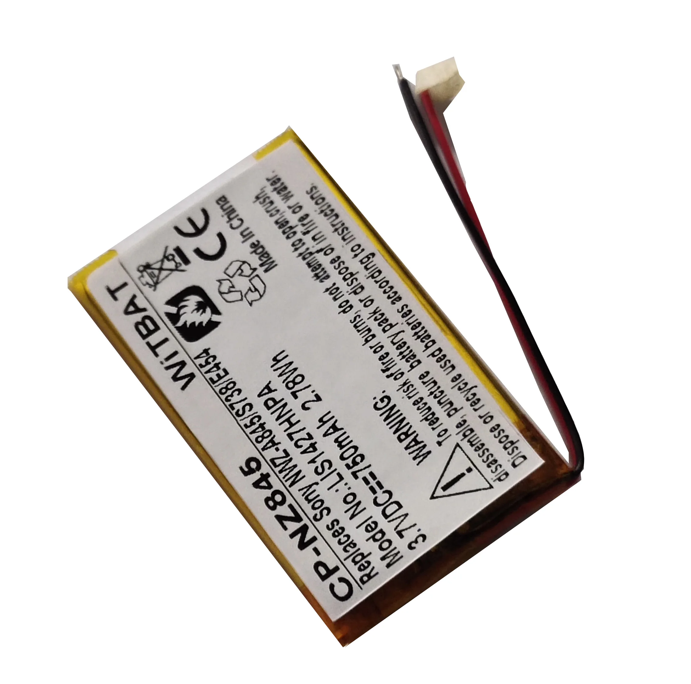 LIS1374HNPA Battery for Sony MP3 Players - 750mah Li-polymer