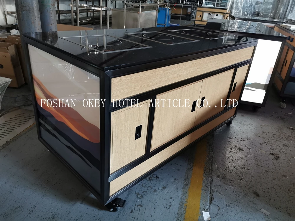 Okey Hotel Banquet Mobile Buffet Counter Induction Cooking Station ...