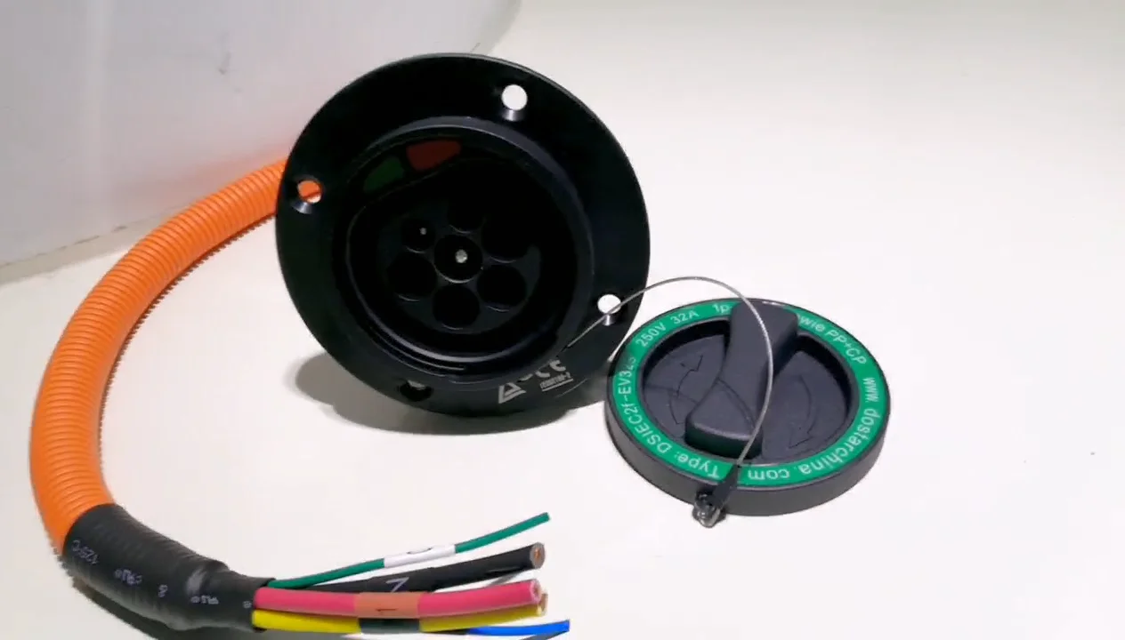 Duosida Ev Factory Type2 7pin Charging Inlet For Ev With Led Indicator ...