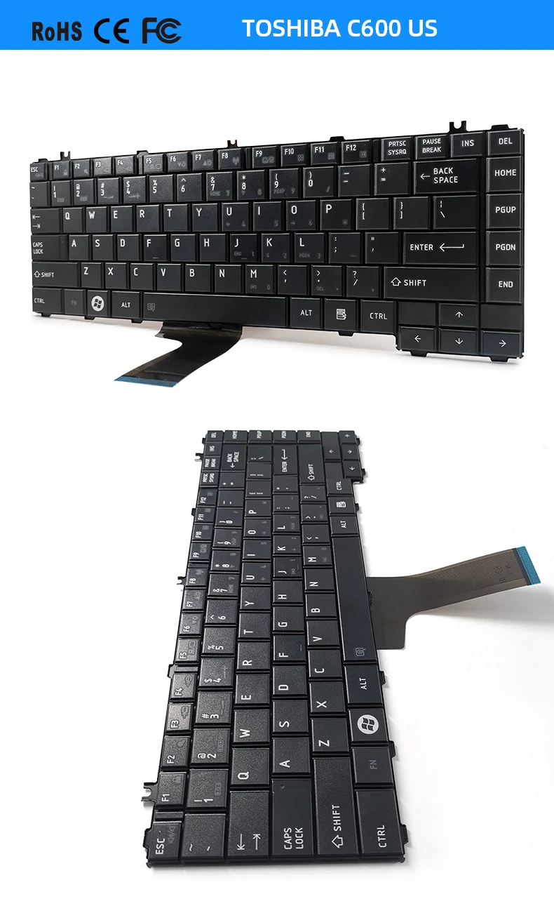 Original New Sp Us Layout Keyboard For Toshiba L645 C645 C640 C600 C655 ...