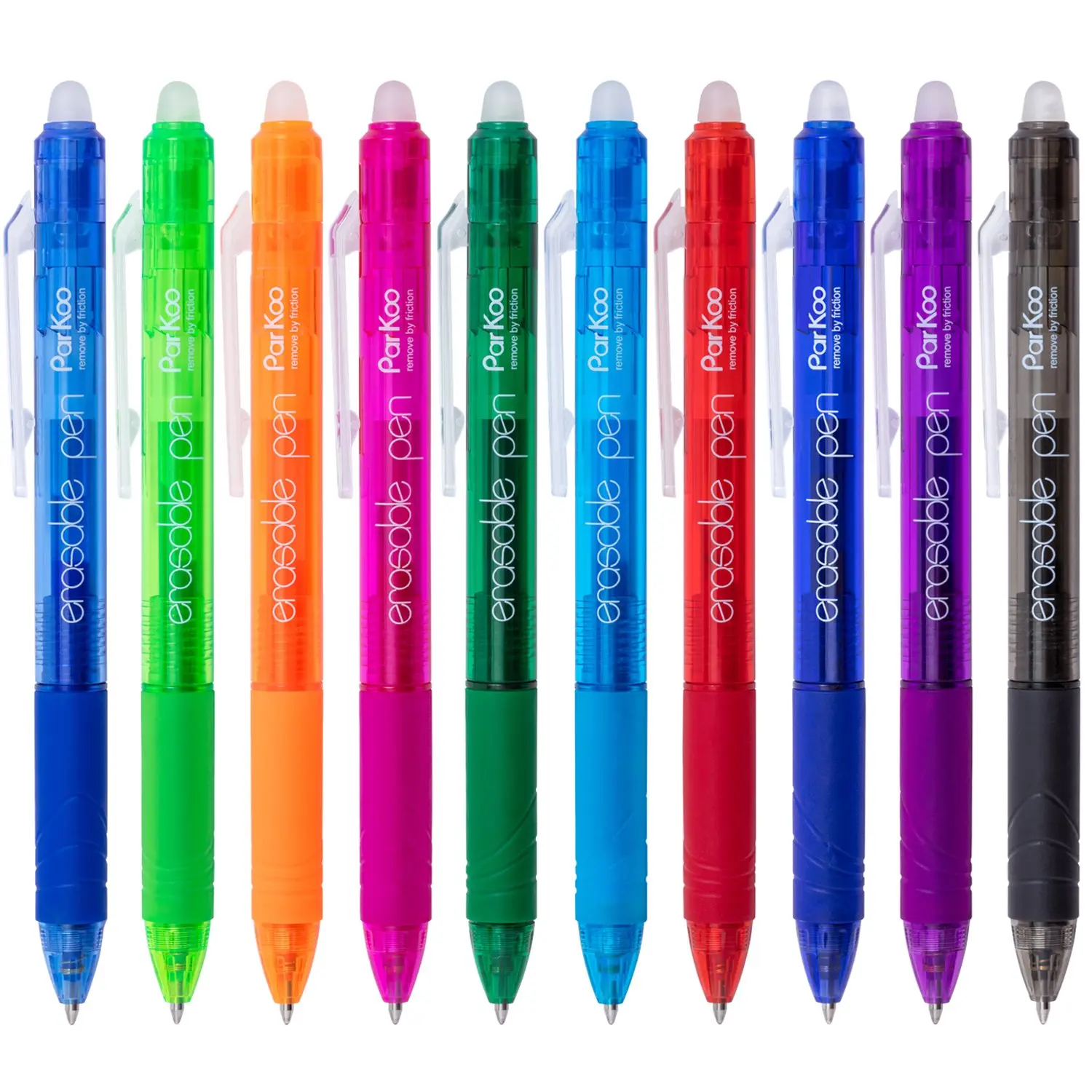 Retractable Erasable Gel Pens Clicker Fine Point,10 Colors Gel Ink Pen ...