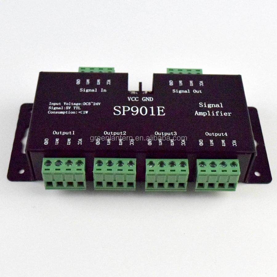 Dc5-24v Sp901e Spi Signal Amplifier For Ws2812b Sk812 Ws2815 Dream ...