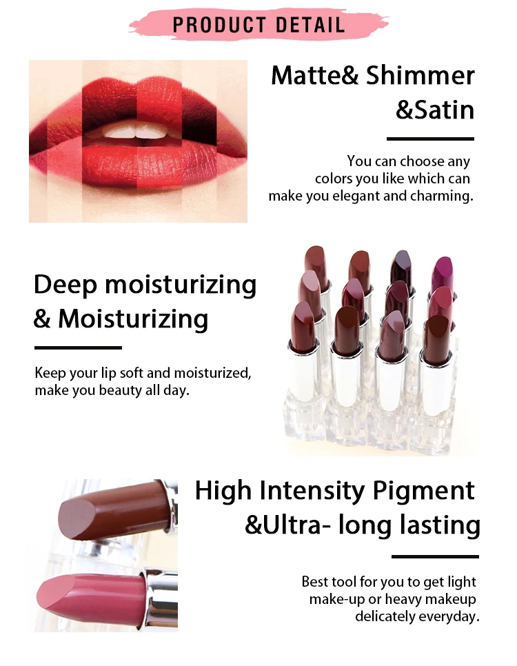 Private Label Mineral Ingredient Nude Lipstick Waterproof Long-lasting ...