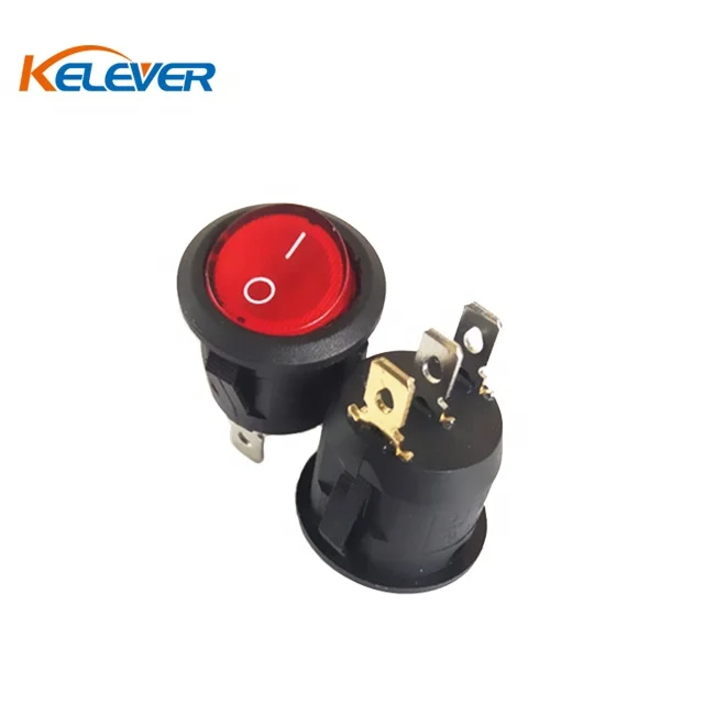 220V on-off Round Type Rocker Switch with Light - 10000 Cycles