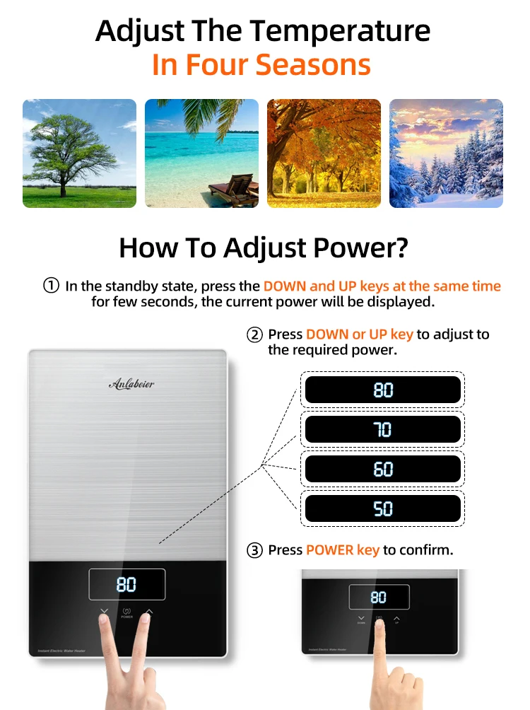 Tuya Wifi Control Home Multi Point Shower Smart Hot Water Heater Electric