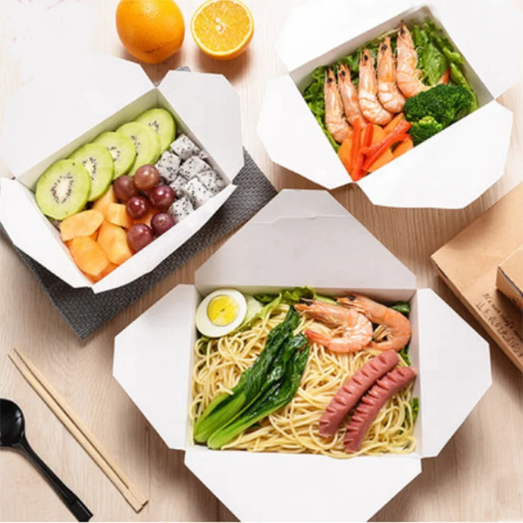 Recycled Kraft Paper Meal Boxes - Customizable & Durable