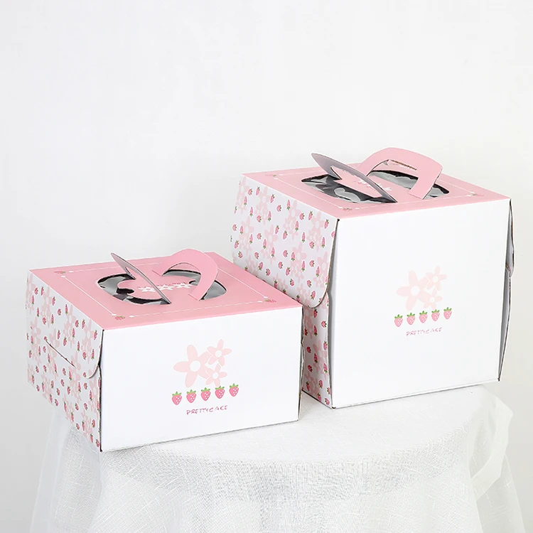 Kotak Kemasan Kue Kertas Kardus Bergelombang Putih Tinggi Cetak Kustom ...