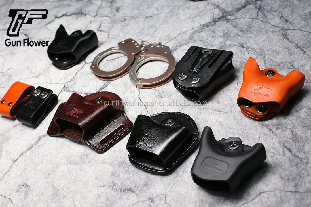 Gunflower Military Police Tactical Handmade Brown Leather Handcuff Case ...